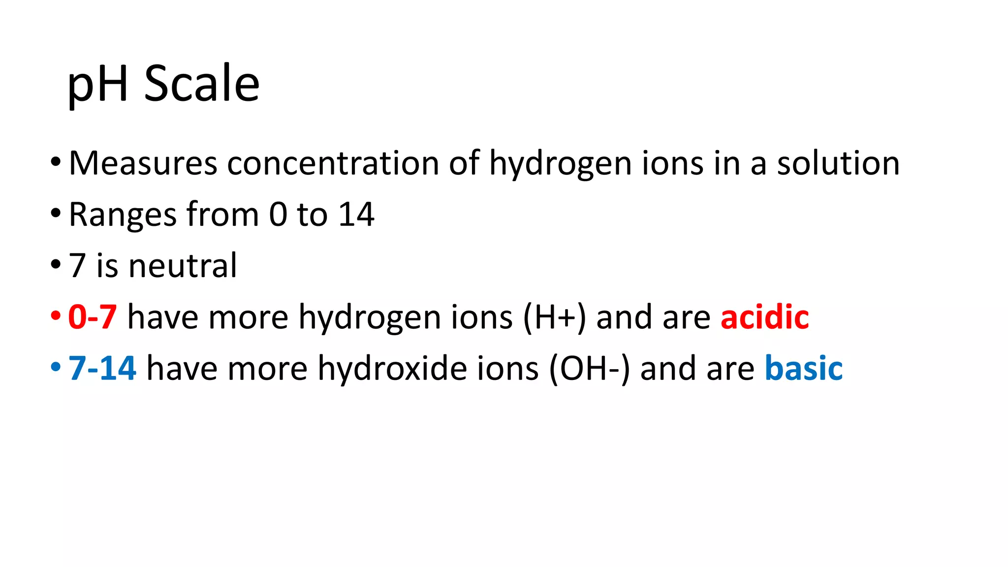 chemistry of water ph acid and bases. | PPTX