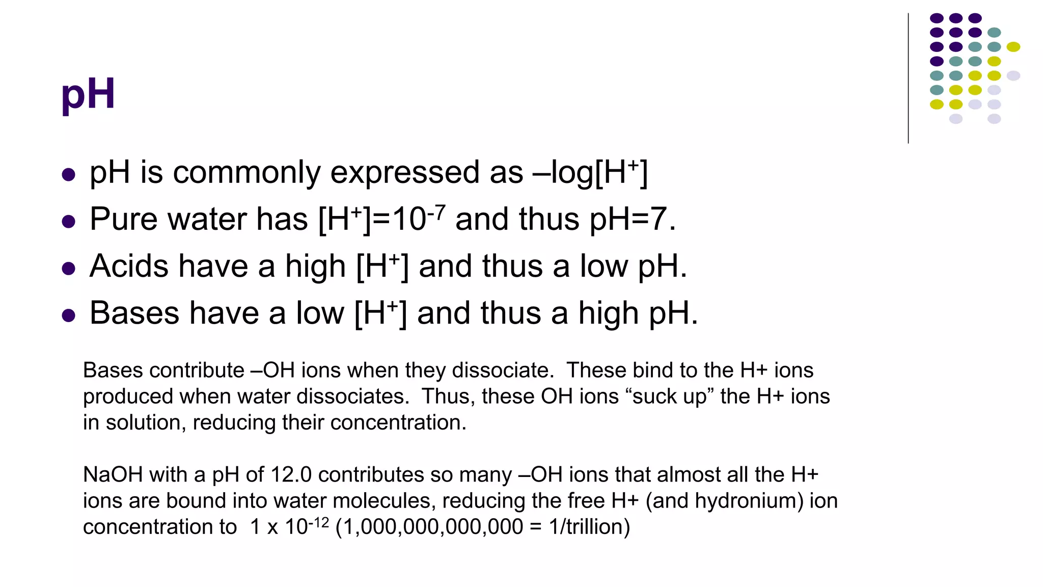 chemistry of water ph acid and bases. | PPTX