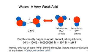 chemistry of water ph acid and bases. | PPTX