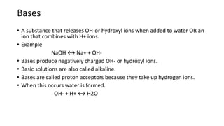 chemistry of water ph acid and bases. | PPT