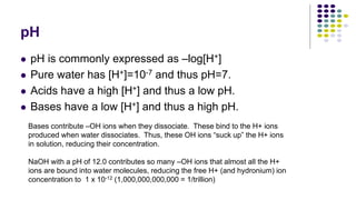 chemistry of water ph acid and bases. | PPTX