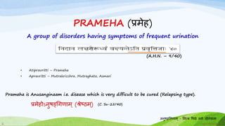 Prameha, Madhumeha - Diabetes & it's complications | PPSX
