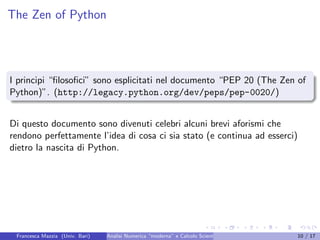 Open Day, "Analisi Numerica moderna e Calcolo Scientico: Fortran, C e Python | PPT