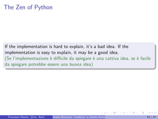 Open Day, "Analisi Numerica moderna e Calcolo Scientico: Fortran, C e Python | PPT
