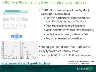 PRIDE resources and ProteomeXchange | PDF