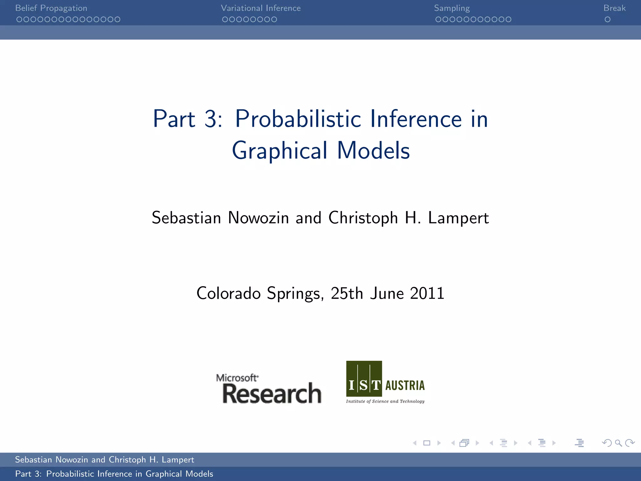 02 probabilistic inference in graphical models | PDF