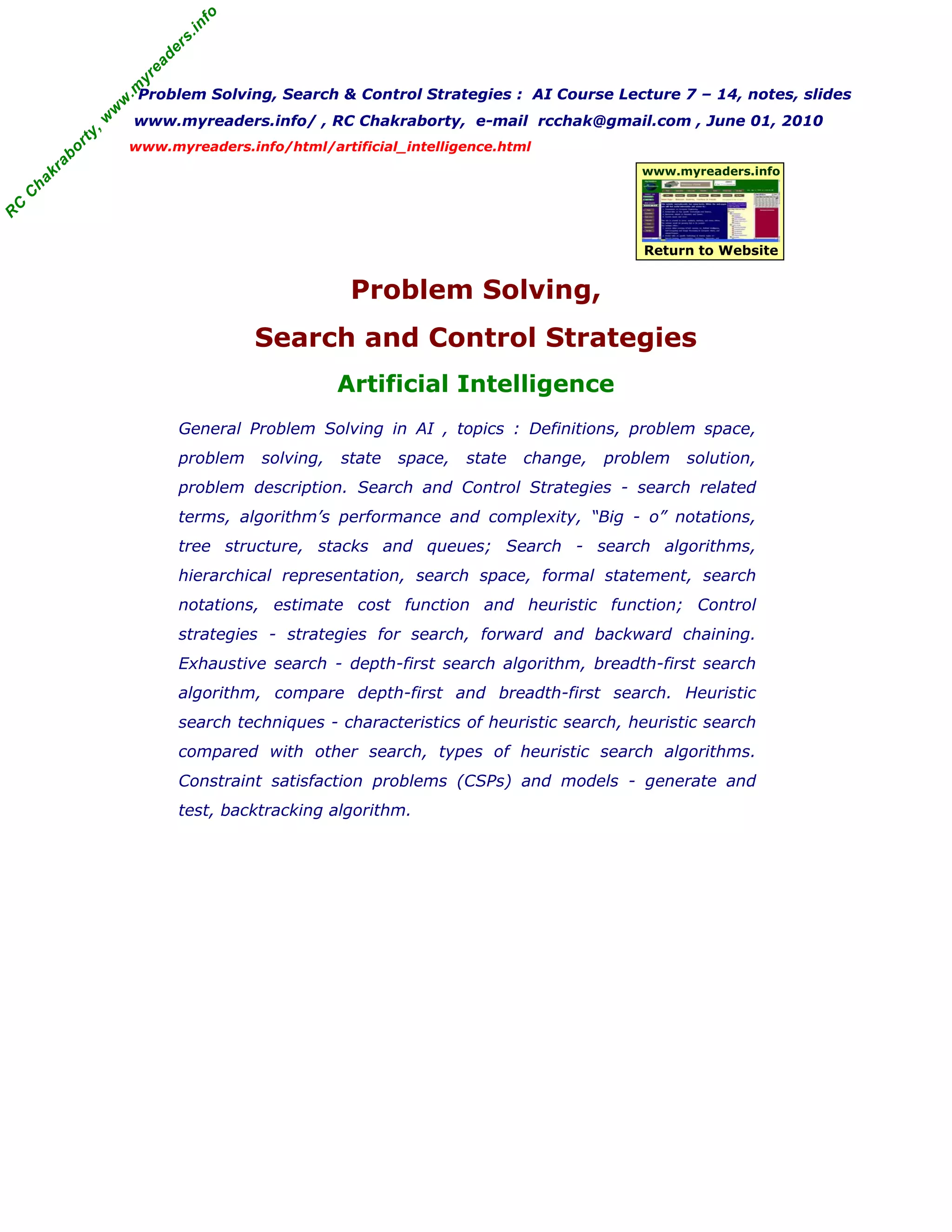 02 problem solving_search_control | PDF
