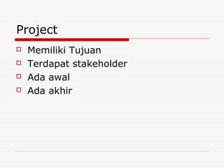 Pengenalan Project Management | PPT