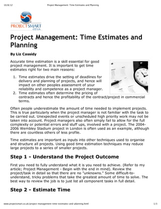 02“project management time estimates and planning” | PDF