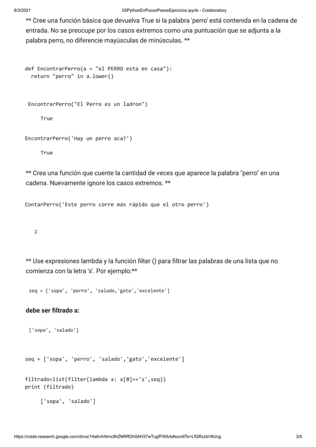 02 pythonenpocospasosejercicios.ipynb colaboratory | PDF