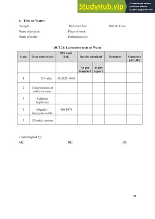 02 QUALITY CONTROL TEST REPORTS FORMATS | PDF