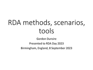 RDA methods, scenarios, tools - Gordon Dunsire | PPTX | Databases ...