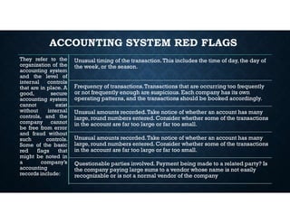 02 Red Flag PPT.pdf for forensic audit and accounting | PDF