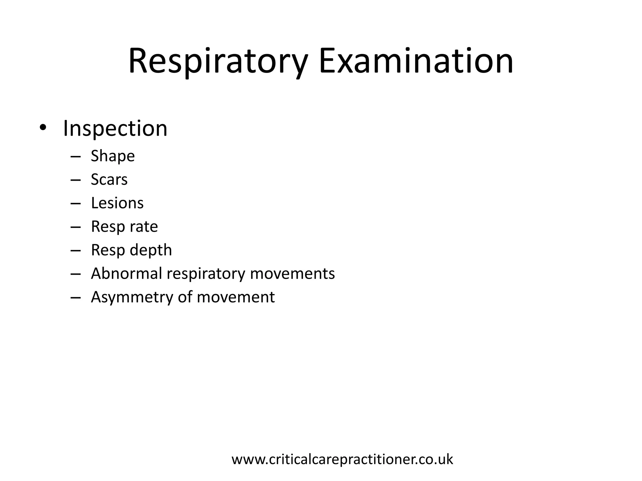 Structured examination of the Respiratory System | PPTX