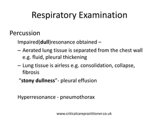 Structured examination of the Respiratory System | PPTX | Lung and ...
