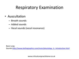 Structured examination of the Respiratory System | PPTX | Lung and ...
