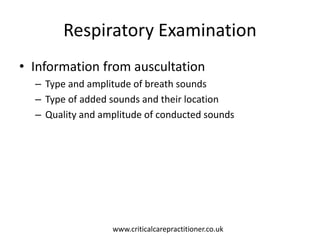 Structured examination of the Respiratory System | PPTX