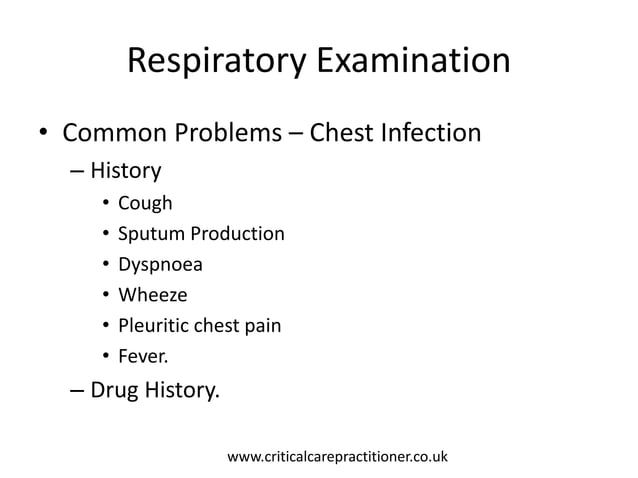 Structured examination of the Respiratory System | PPTX | Lung and ...