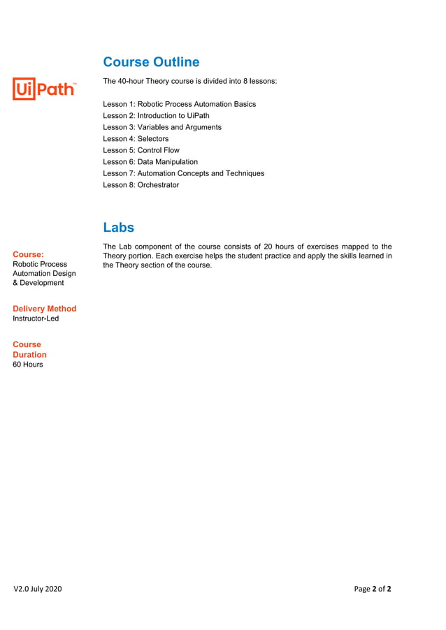 RPA Design and Development ( RPADD ) v2.0 | PDF