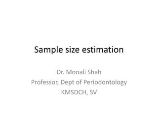 Sample size estimation | PPTX