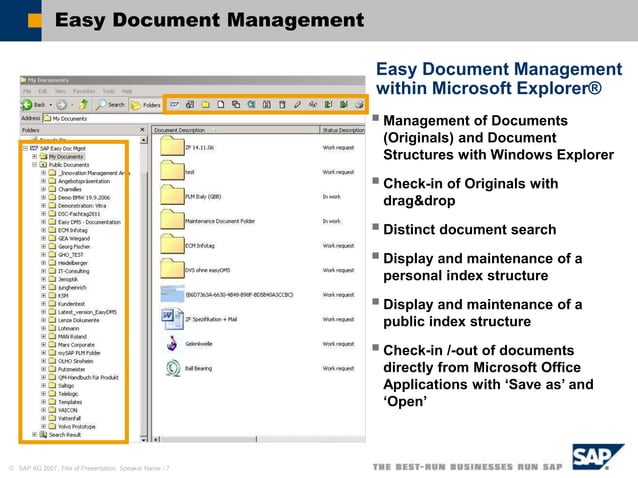 SAP EASY DMS | PPT | Operating Systems | Computer Software and Applications
