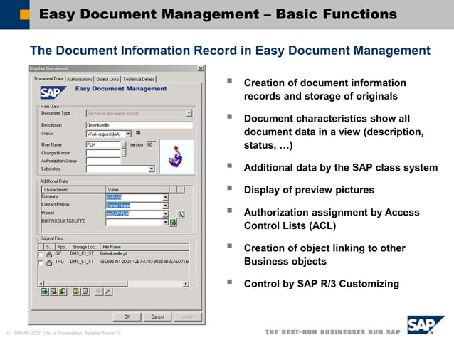 SAP EASY DMS | PPT | Operating Systems | Computer Software and Applications
