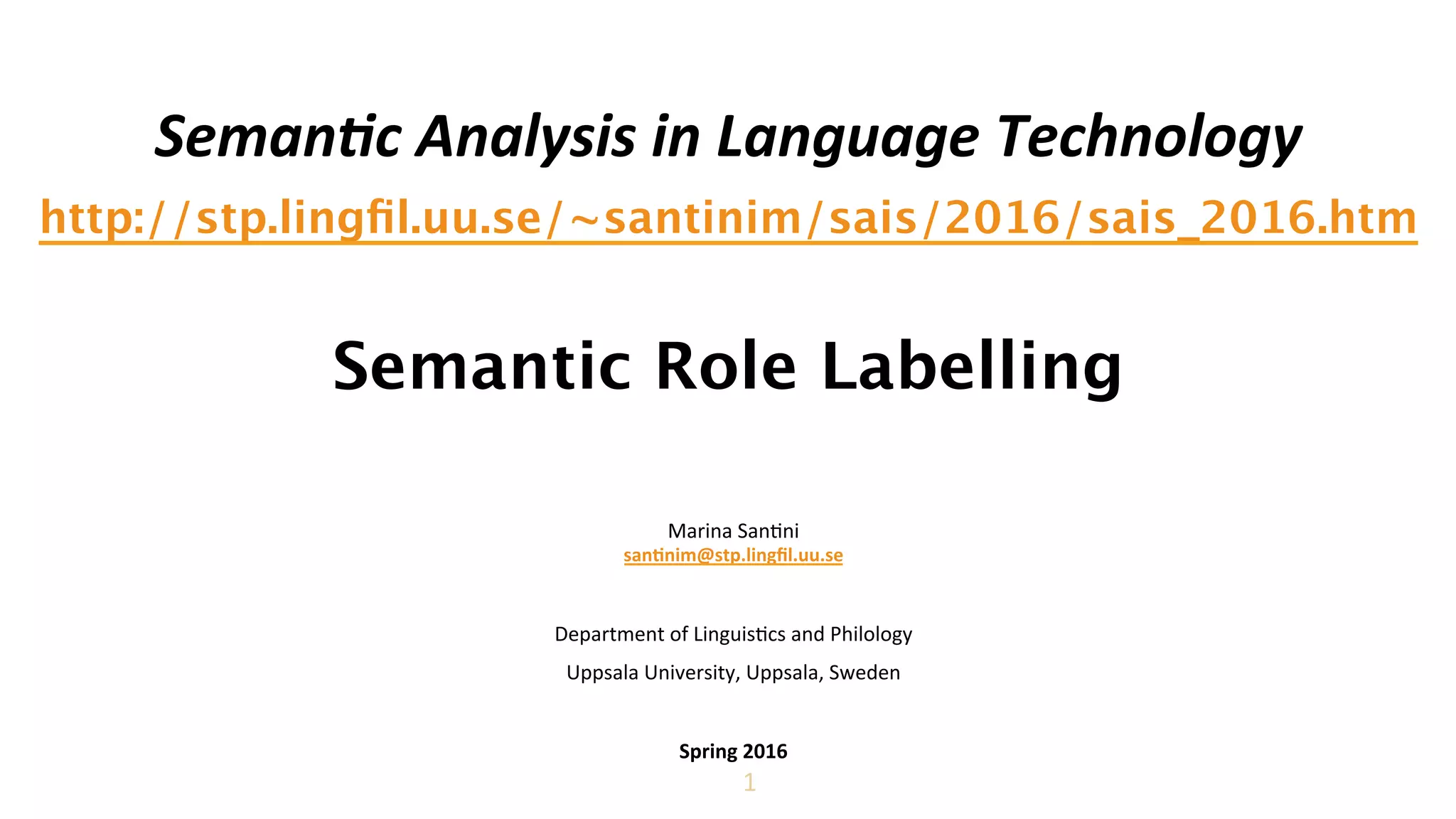 Semantic Role Labeling | PDF