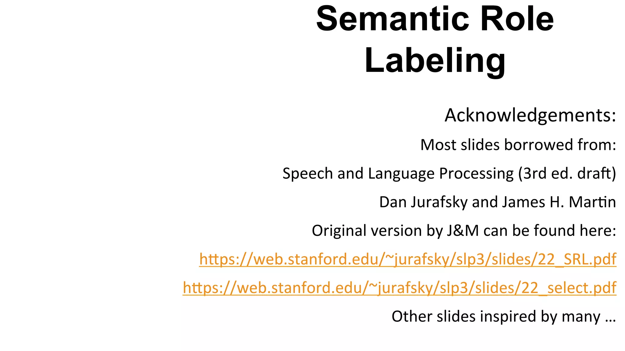 Semantic Role Labeling | PDF