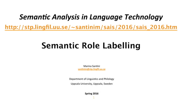Semantic Role Labeling | PDF