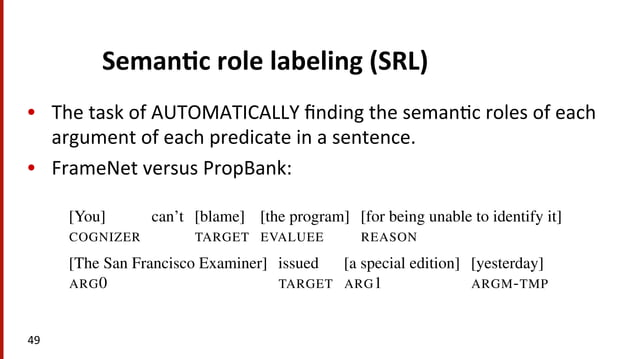 Semantic Role Labeling | PDF