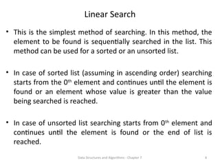 Searching_Techniques Linear search Algorithm | PPT