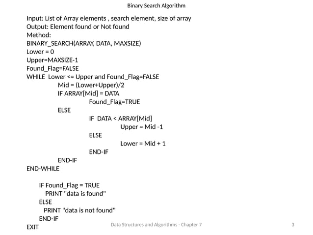 Searching_Techniques Binary search Algorithm | PPT Searching_Techniques Binary search Algorithm | PPT