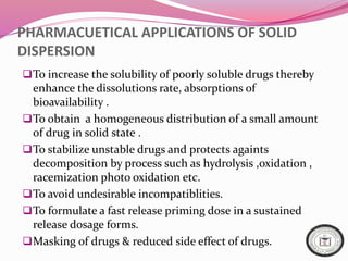 solid dispersion by shubhangi | PPTX