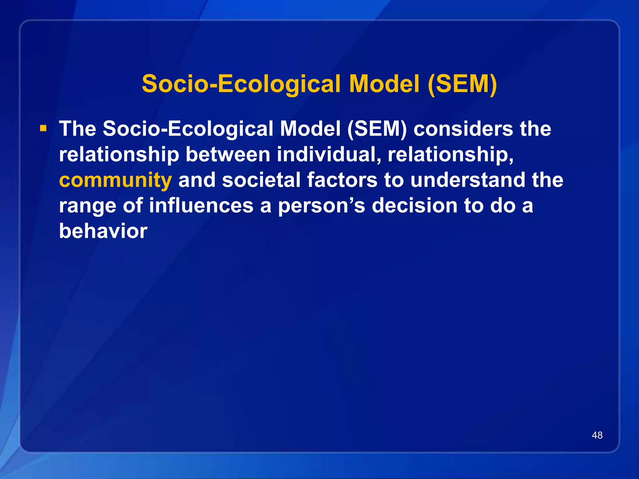 Socio Ecological Model Review | PPTX