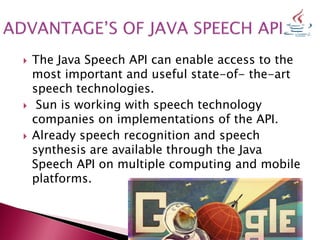 02 state of the art speech technology using java speech api@egsp 25.08.2011
