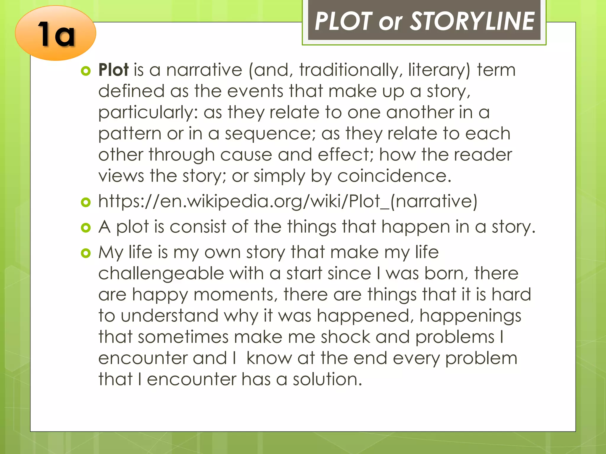 Storyline and Plot elements | PPTX
