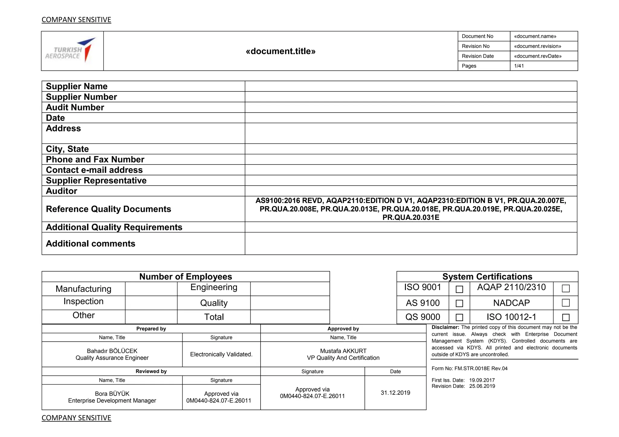 02 SUPPLIER QUALITY MANAGEMENT SYSTEM AUDIT CHECKLIST.docx