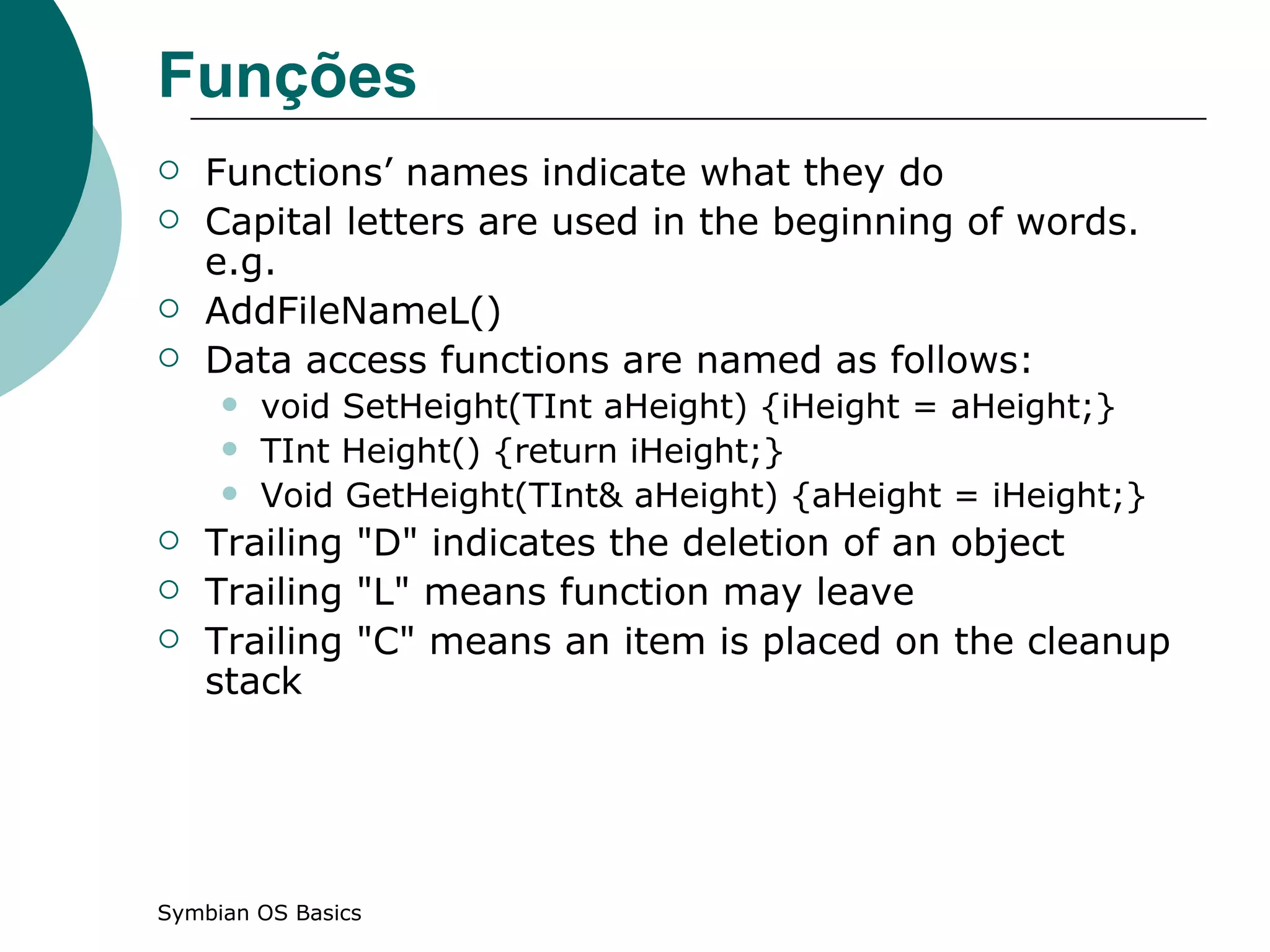 02 Symbian Os Basics Tipos De Dados | PPT | Programming Languages | Computing