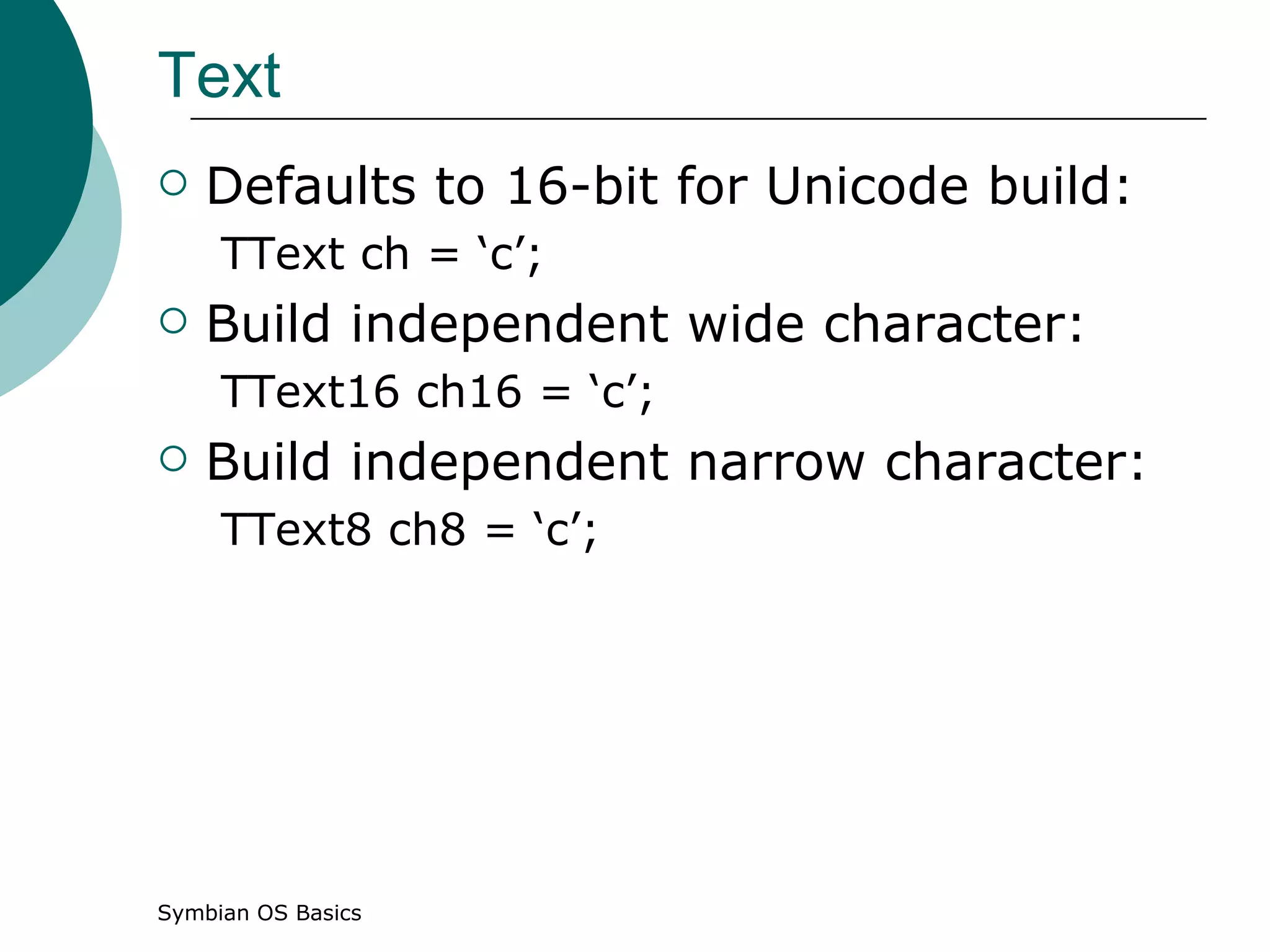 02 Symbian Os Basics Tipos De Dados | PPT | Programming Languages | Computing