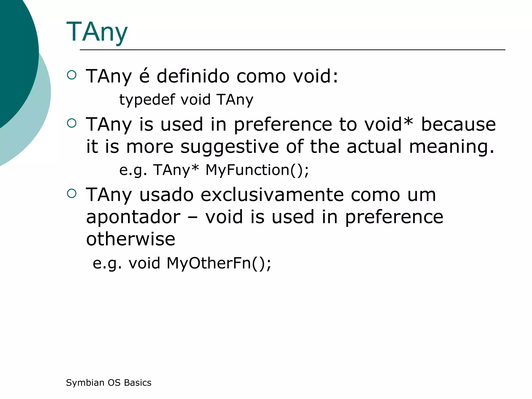 02 Symbian Os Basics Tipos De Dados | PPT | Programming Languages | Computing