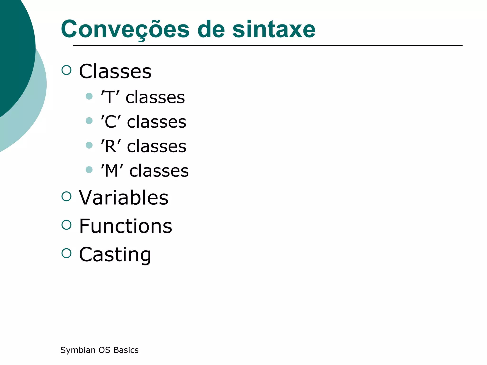 02 Symbian Os Basics Tipos De Dados | PPT | Programming Languages | Computing