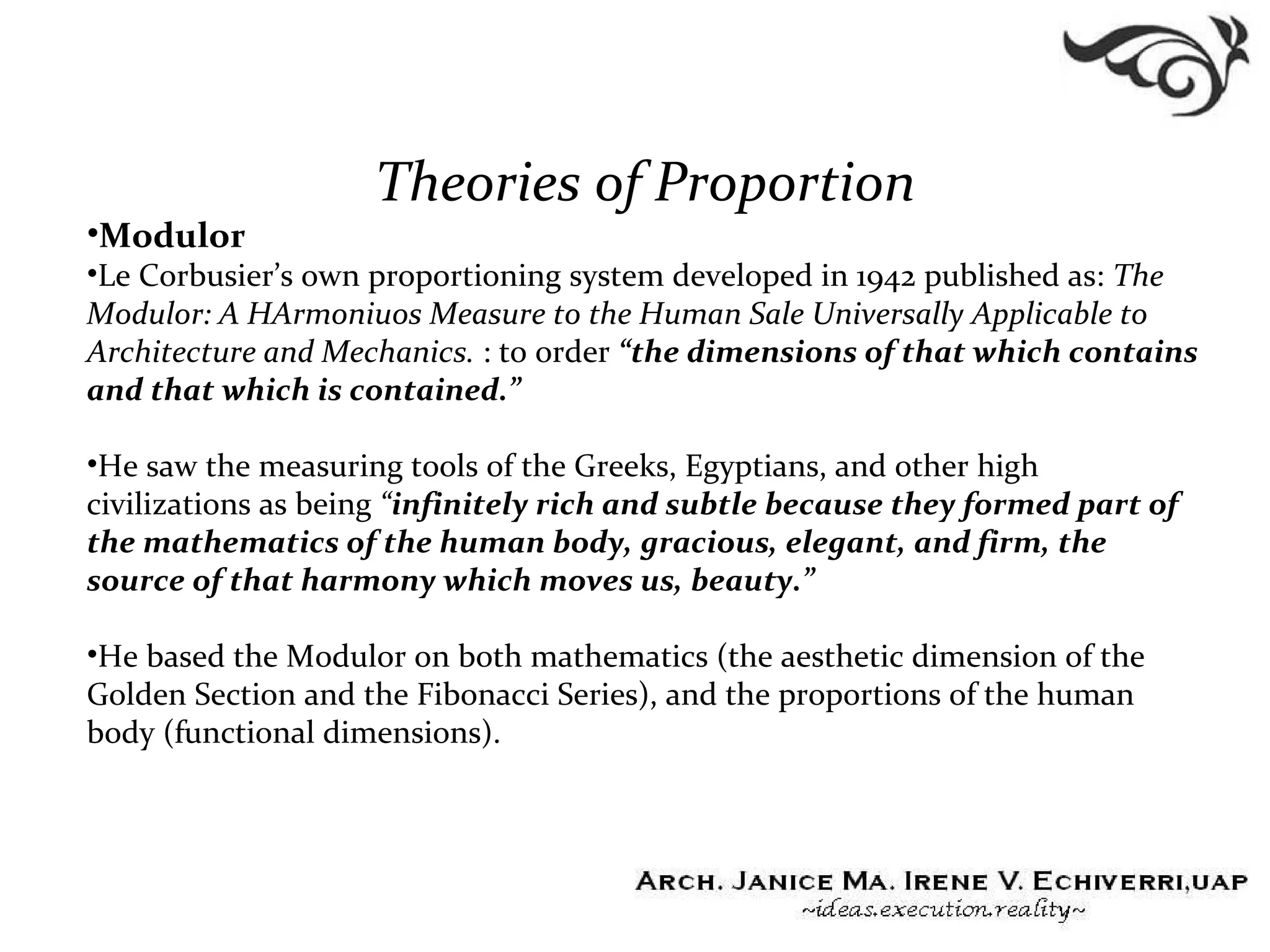 02 theories of proportion | PPT