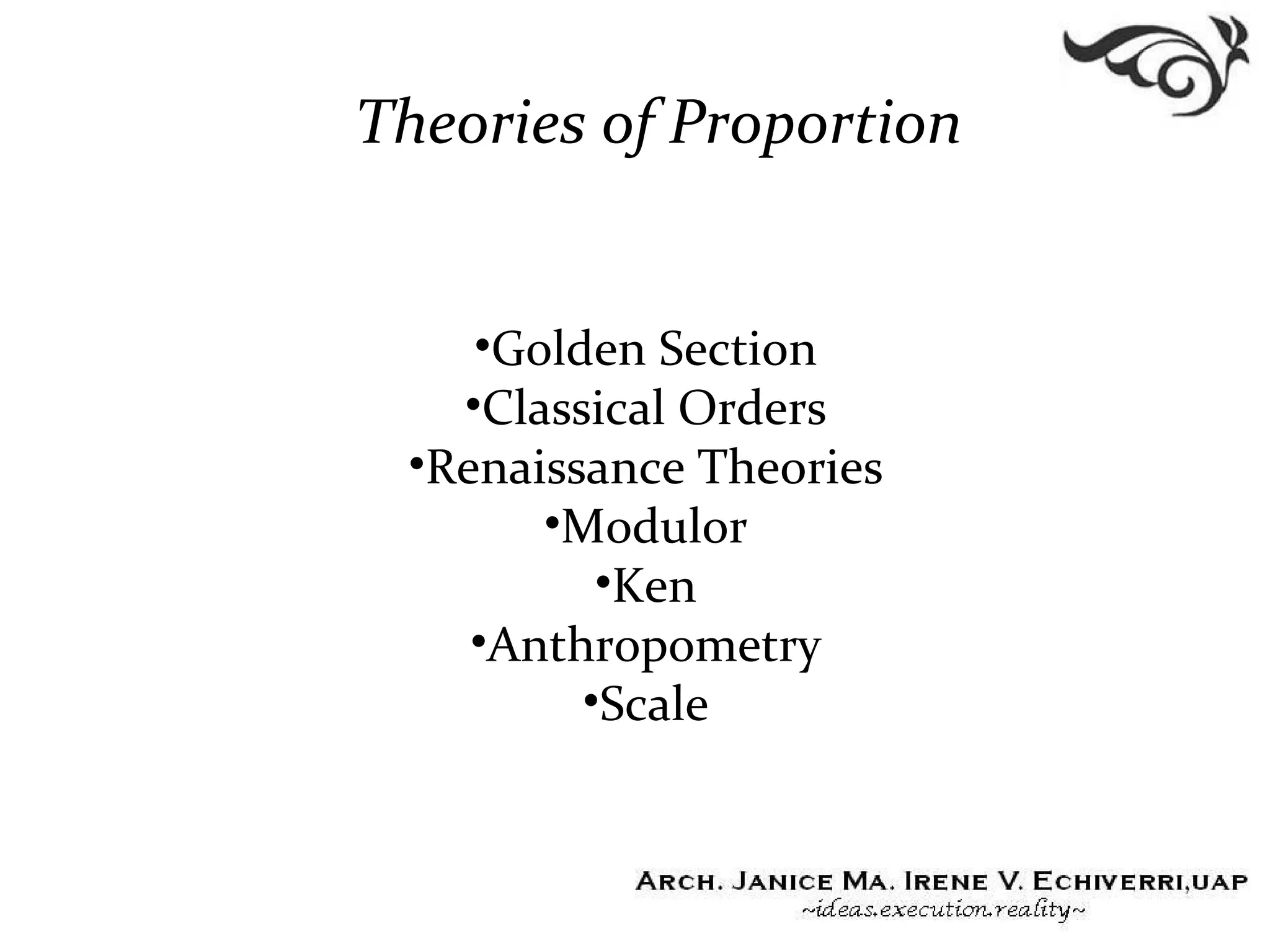 02 theories of proportion | PPT