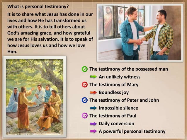 02 the power of personal testimony | PPTX | Christianity | Religion ...