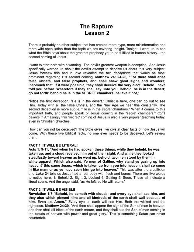 02 The Rapture Lesson | PDF