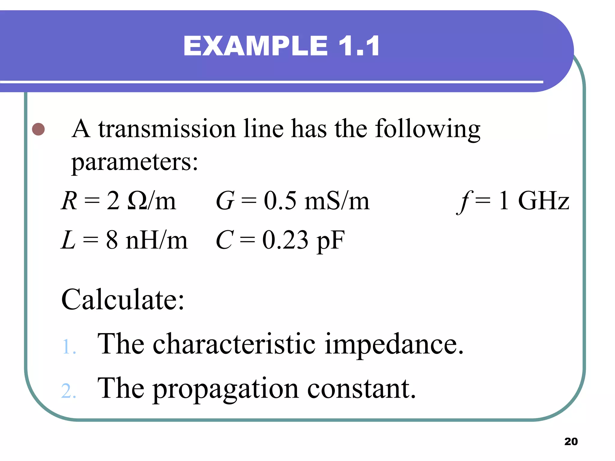 transmission line theory prp | PPT