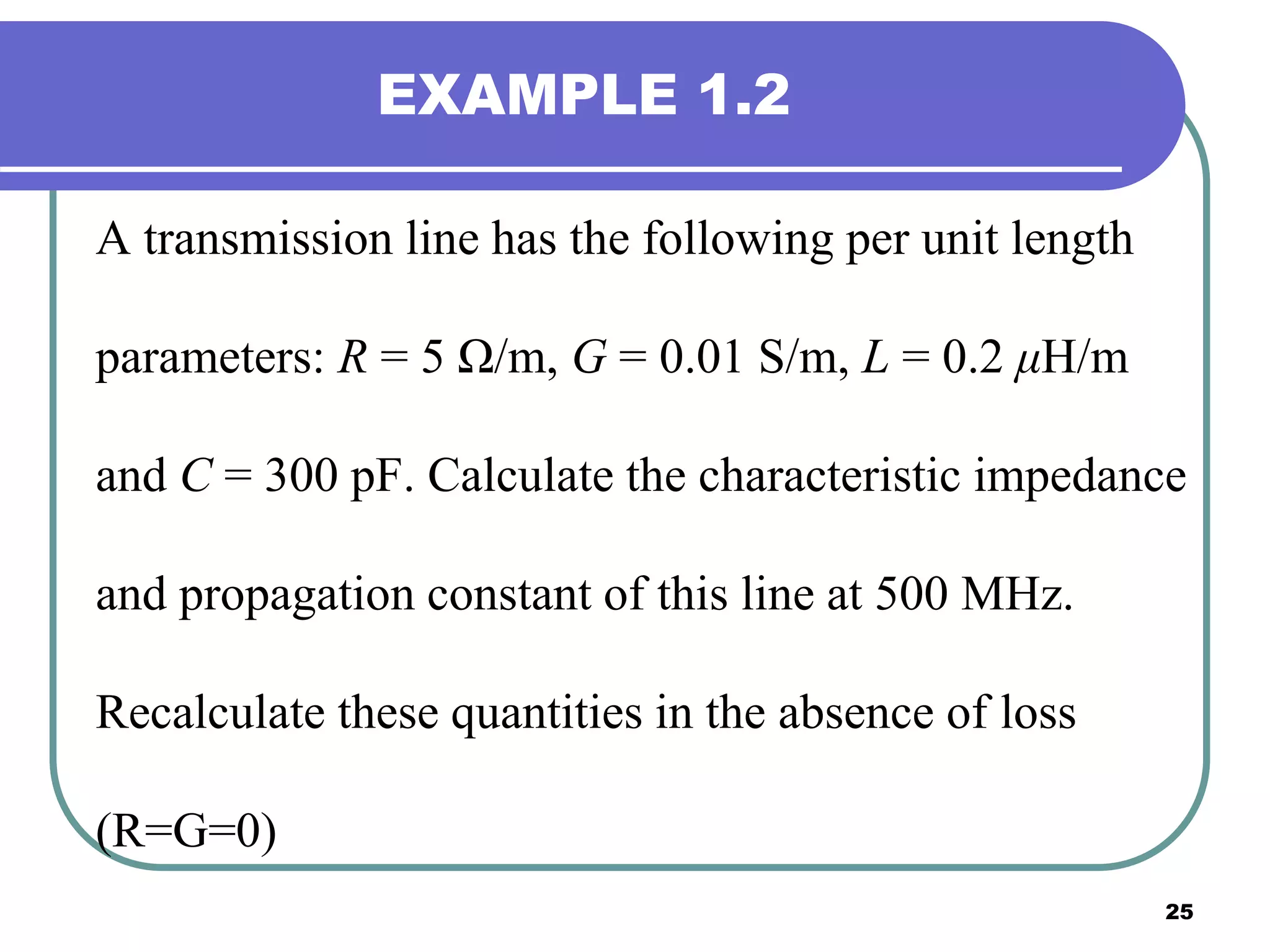 transmission line theory prp | PPT
