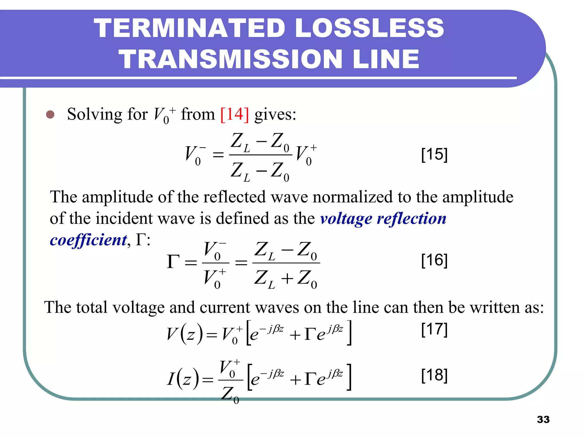transmission line theory prp | PPT