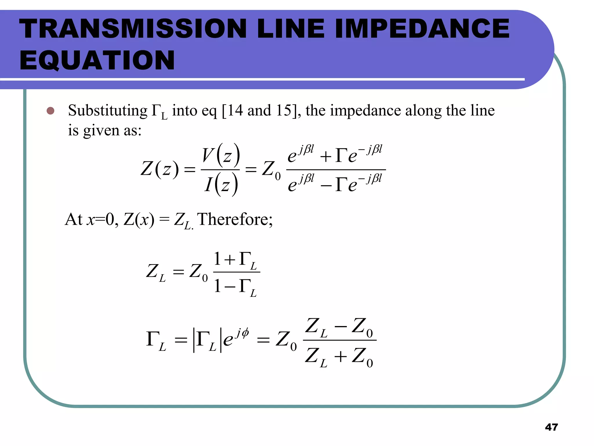 transmission line theory prp | PPT