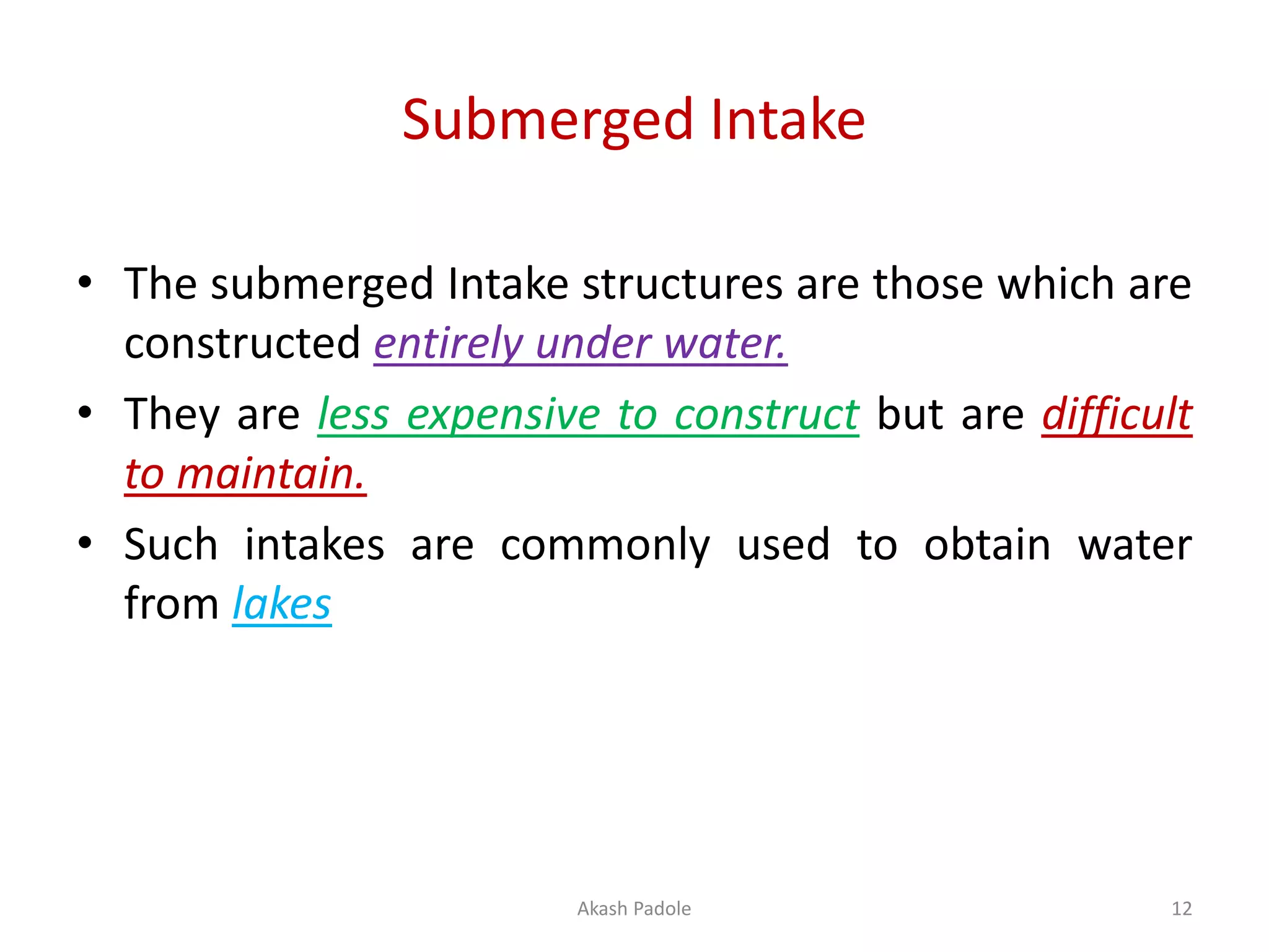 02 Types Of Intake Structures Pptx Chemistry Science